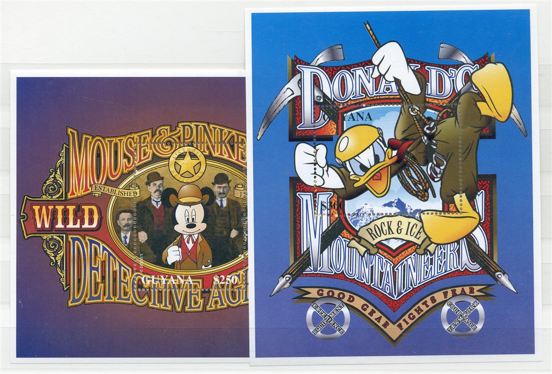 467433) Blocco Guyana 511 + 514 **, Walt Disney, Topolino, Paperino