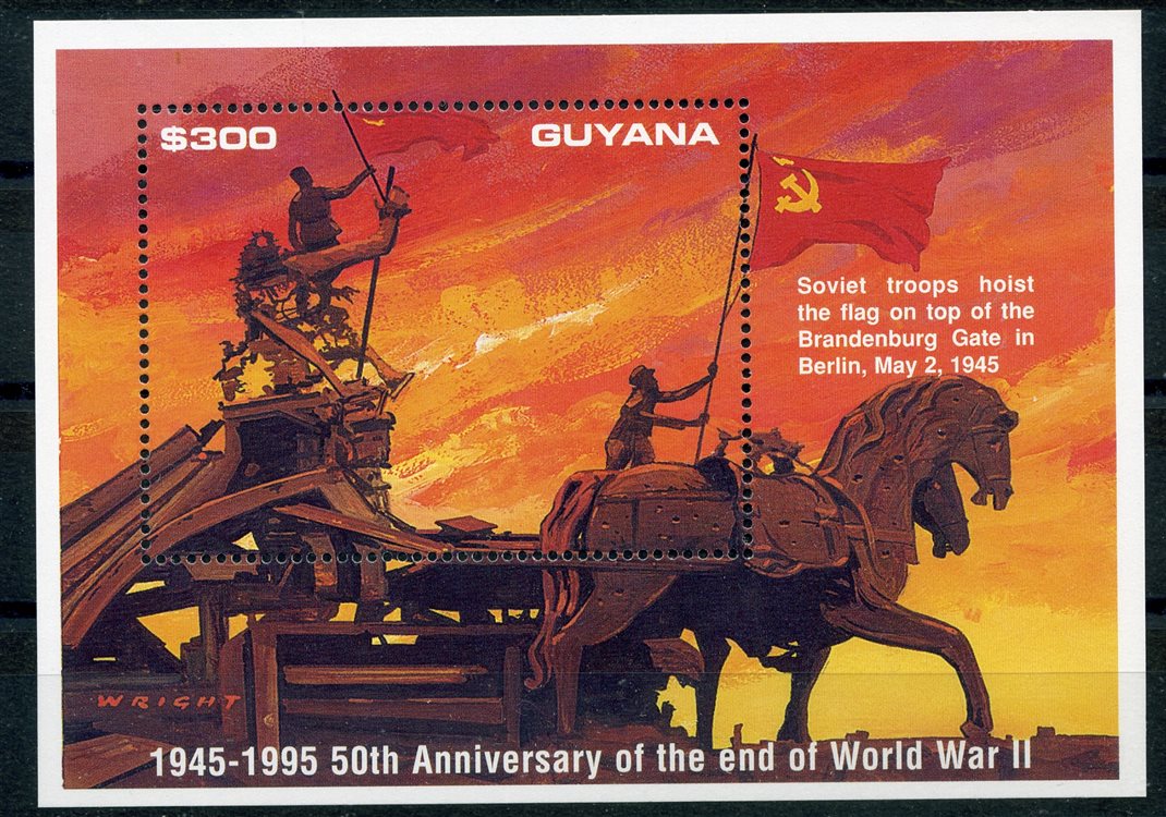 467333) Guyana Blocco 466 **, fine 2. Guerra mondiale, Porta di Brandeburgo